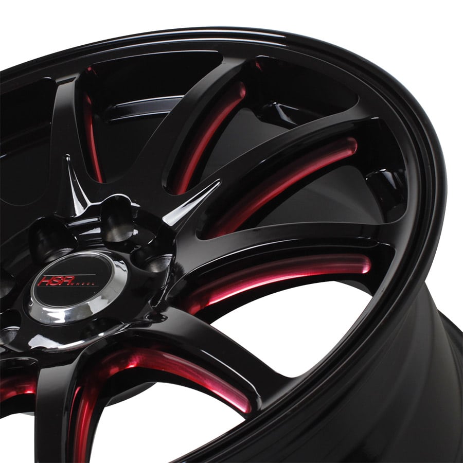 HSR Assasin JD5907 R16 (Black + Red Milling Spoke) - HSR Wheel