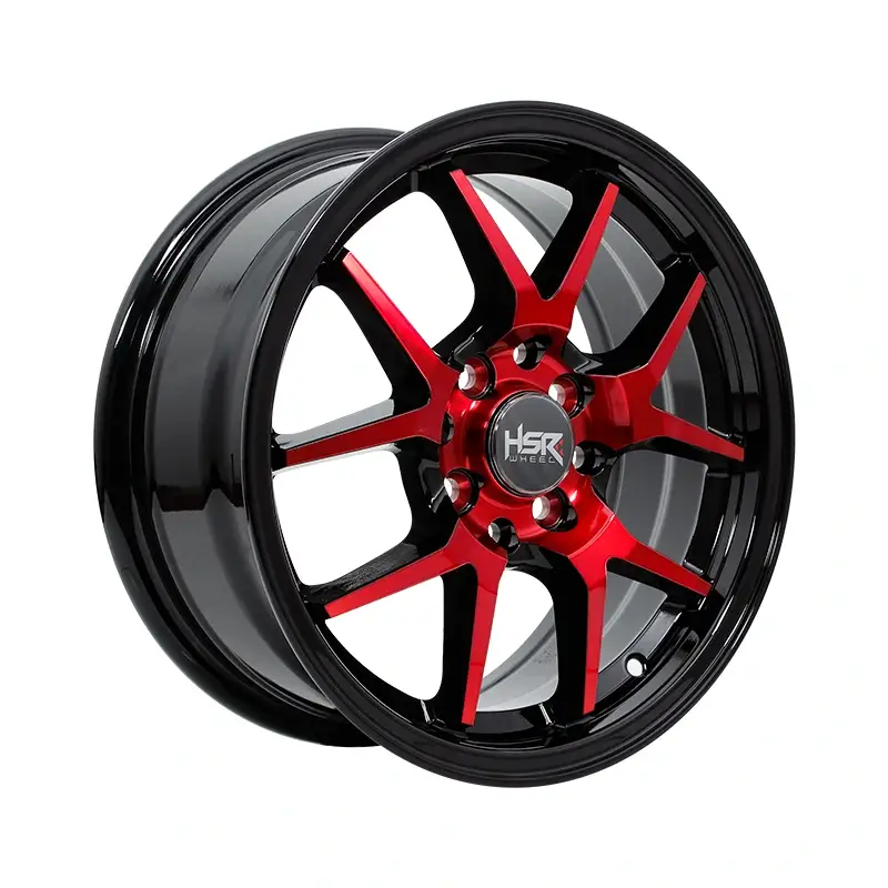 HSR Hyura Boroko 02 R15 BK/RED H8X100-114,3,ET.42 - HSR Wheel